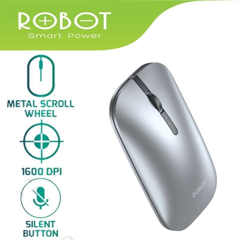 Promo MOUSE WIRELESS ROBOT M510 Silent Click Slim Metal Scroll Wheel 2 ...