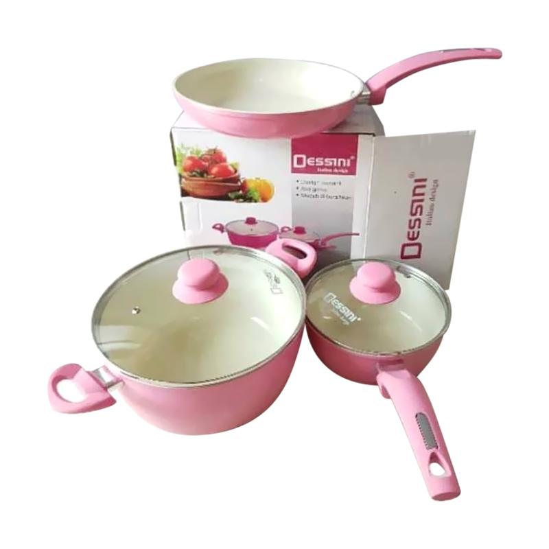 Jual Dessini Ceramic Set Panci - Pink [3 Pcs] di Seller gudangonline ...