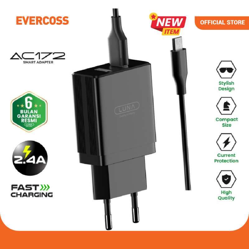 Promo EVERCOSS x LUNA Smart Adapter Fast Charger 2.4 Diskon 66% di ...