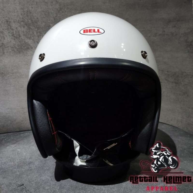 Jual Bell Custom 500 White Gloss Helm Half Face Retro Vintage Helmet di ...