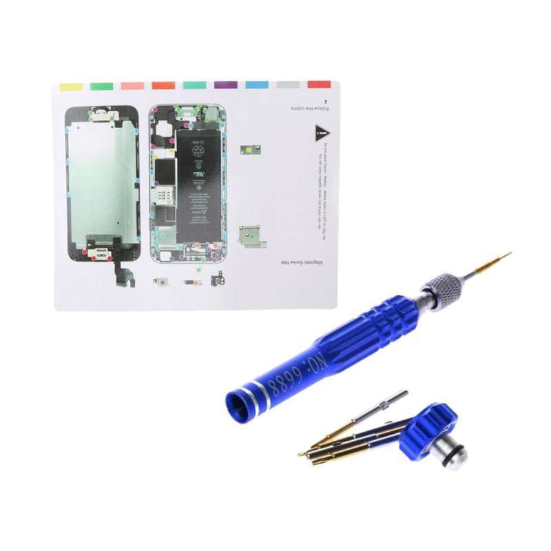 Jual 2 in 1 Magnetic Phone Repair Screw Driver + Pad Chart Screwmat for ...