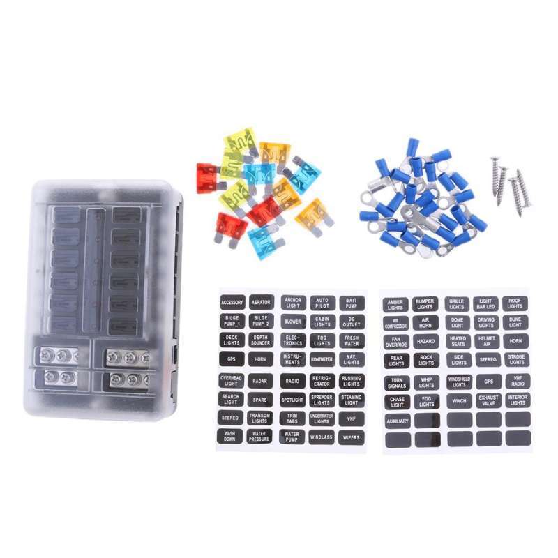 Jual 12way Fuse Box Block Holder Circuit Blade Terminal With Led Safety ...