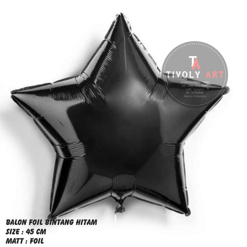 Jual Balon Foil Bintang Hitam 45 Cm / Balon Bintang / Balon Star di ...