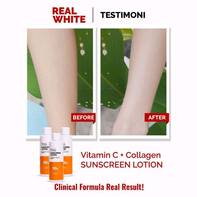 Jual Real White Spf 50 Pa +++ Intensive Whitening Sunscreen Lotion Di ...