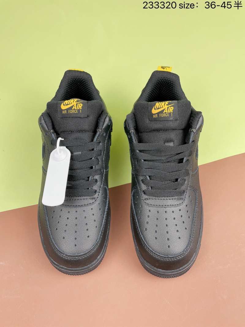 Jual NIKE AIR Force 1 dc1429-002 all black leather pure raw rubber AF1 ...
