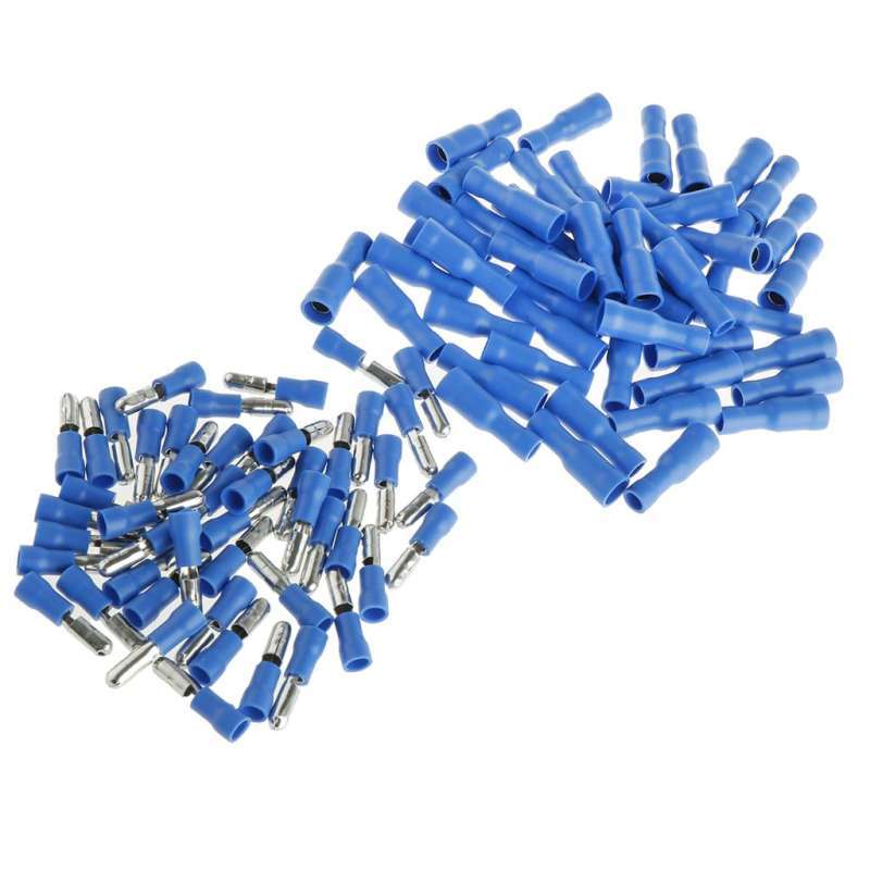 Jual 100PCS Spade Connectors Quick Disconnect Male and Female Wire ...
