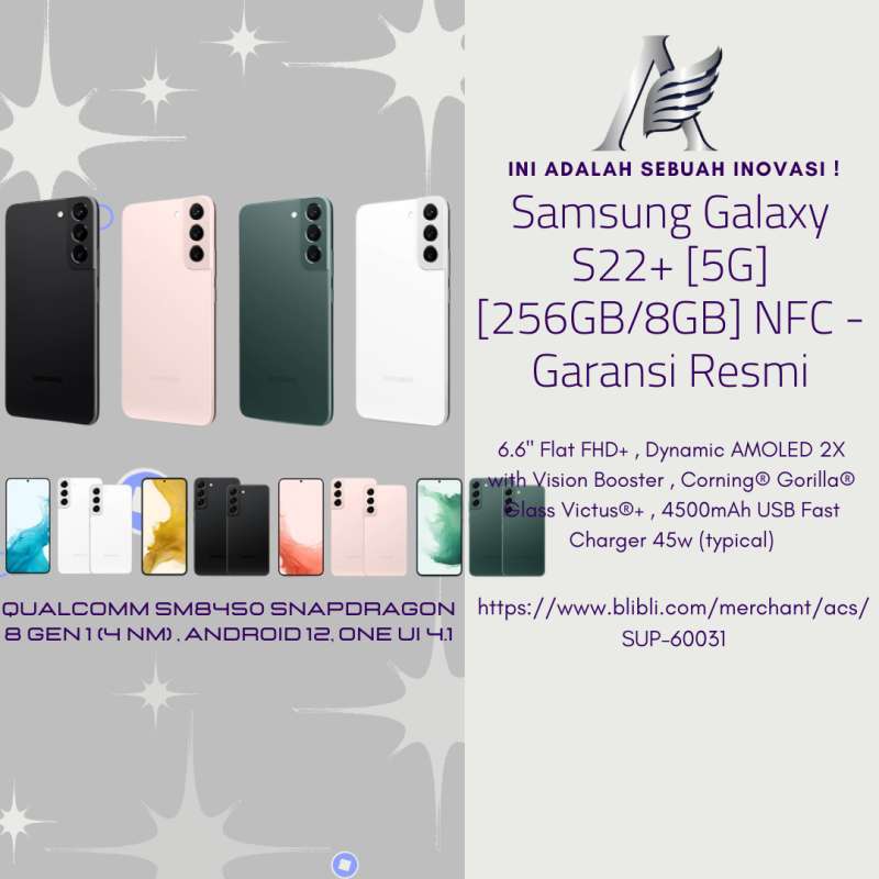 Jual Samsung Galaxy S22 Plus 8/256GB NFC 5G Garansi Resmi - Pink Gold ...