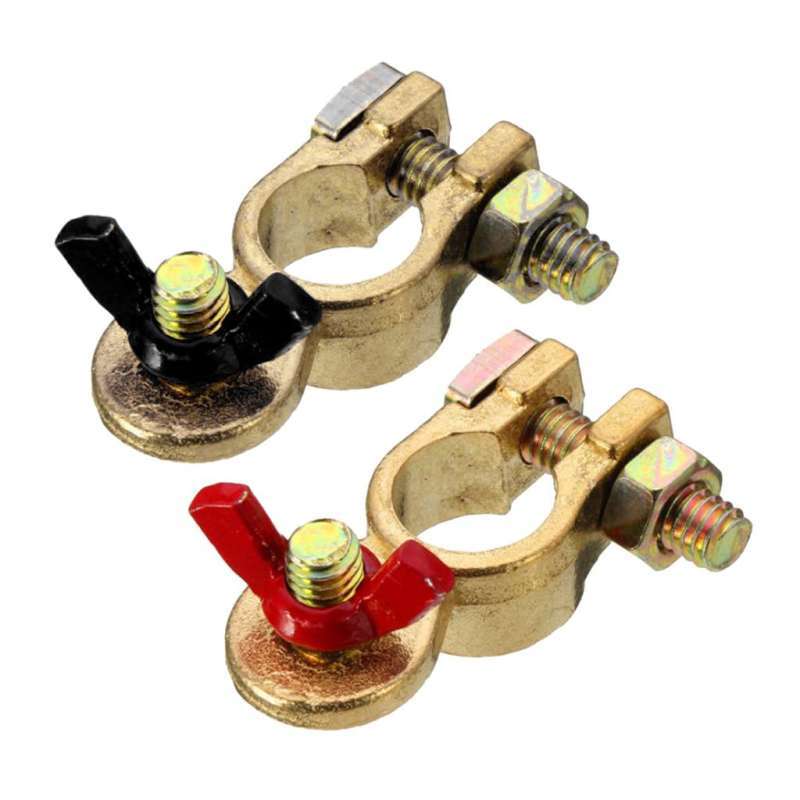 Jual Brass Copper Car Battery Terminal Post Black Red Positive Negative ...
