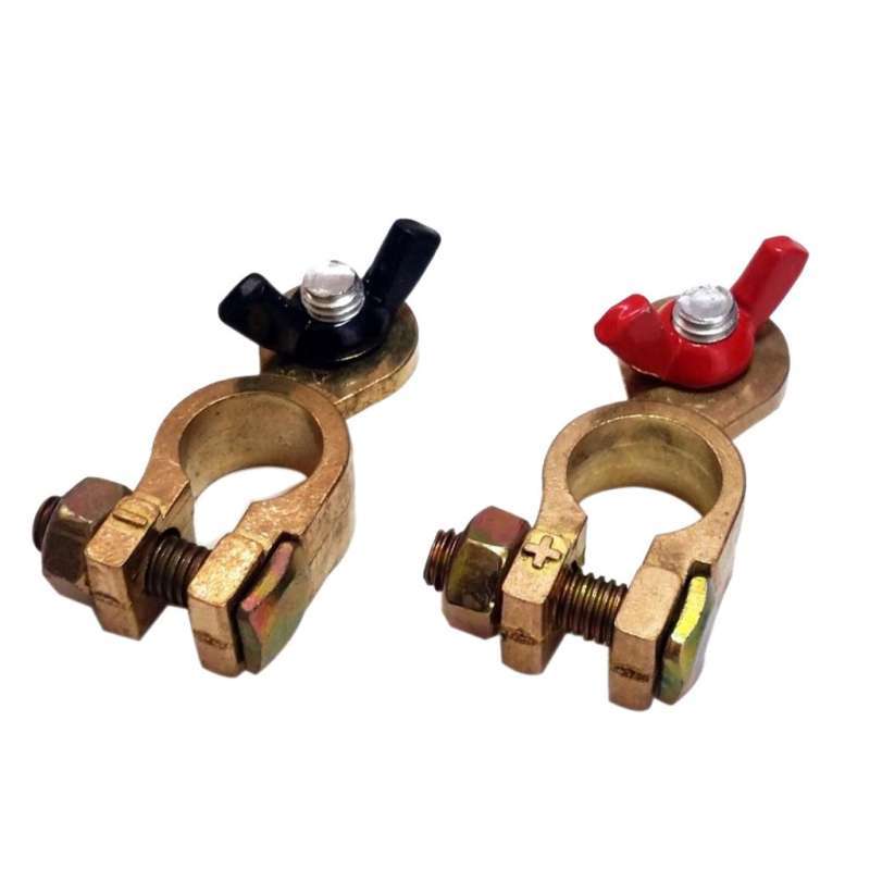 Jual Brass Copper Car Battery Terminal Post Black Red Positive Negative ...