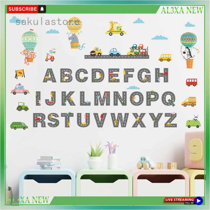 Promo Stiker Dinding Decal Desain Binatang Monyet Rabit Alfabet Abc Ka ...
