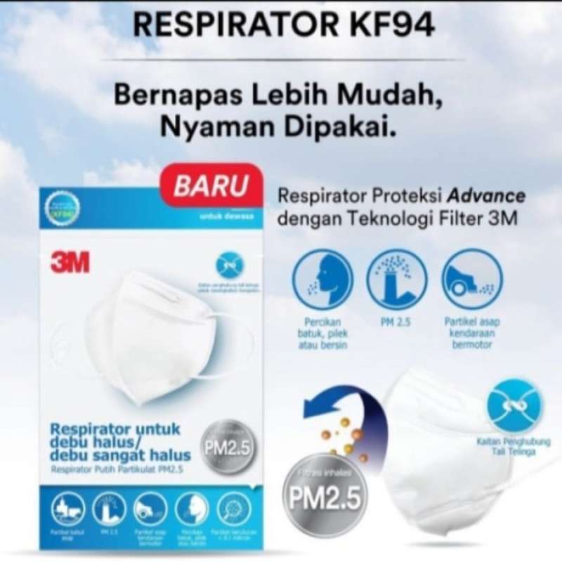 Jual 3m Masker Respirator Untuk Debu Halus Kf94 1dus Isi 20pieces Di ...