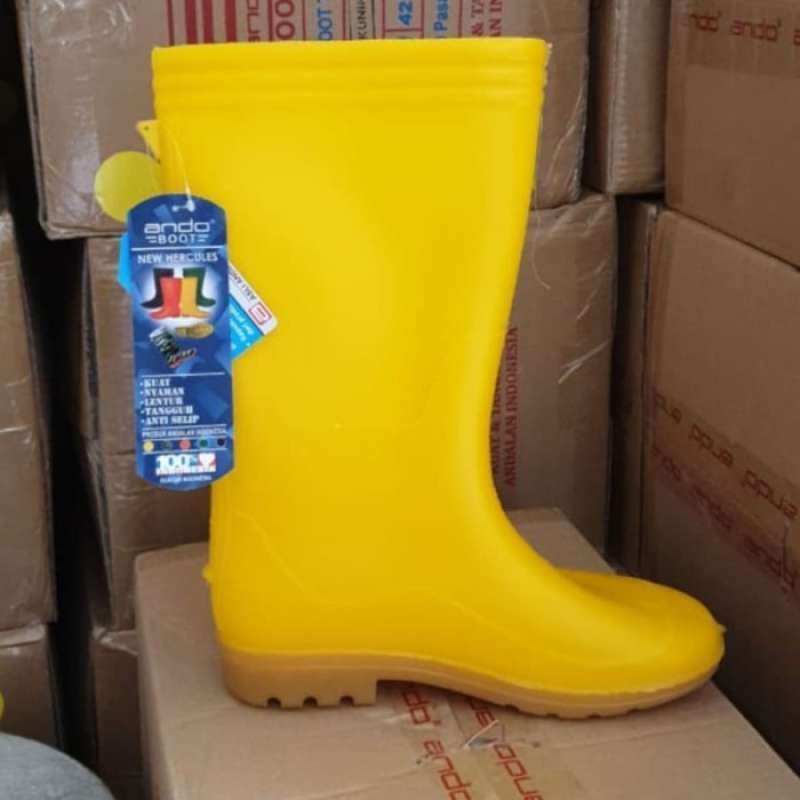 Jual Sepatu Boot Ando Warna Kuning Safety Boot Ando Boot Karet Murah di ...