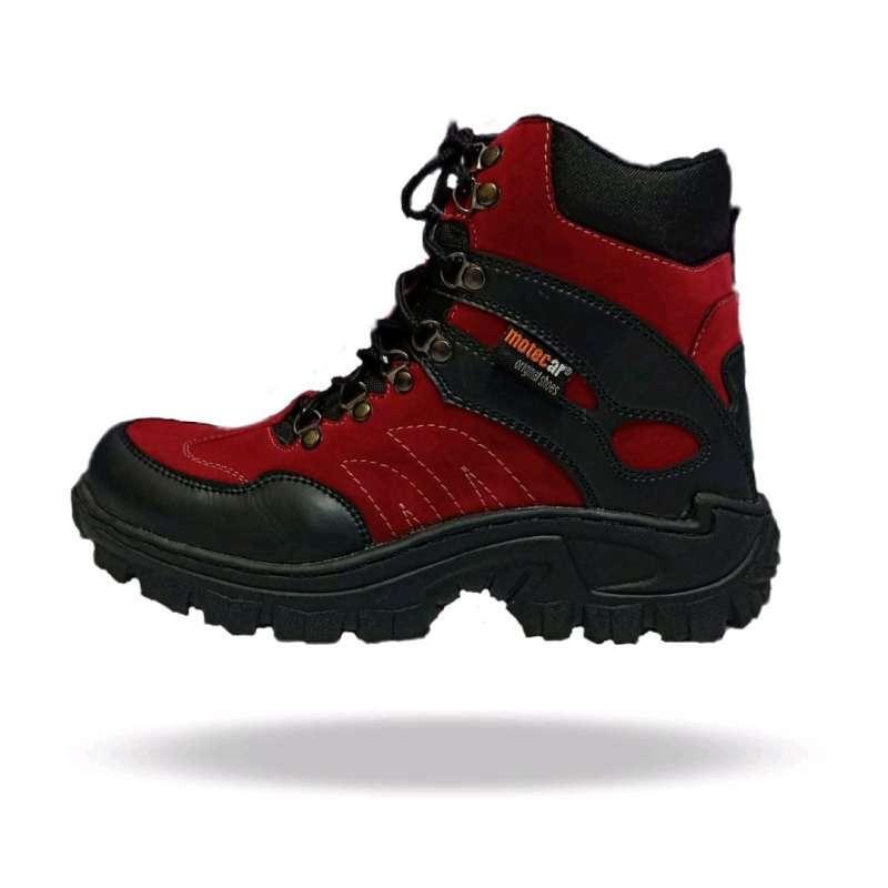 Jual Sepatu Safety Boots Pria Wanita Merah Ujung Besi Resleting ...