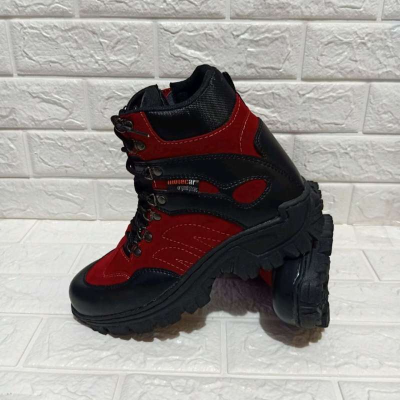 Jual Sepatu Safety Boots Pria Wanita Merah Ujung Besi Resleting ...