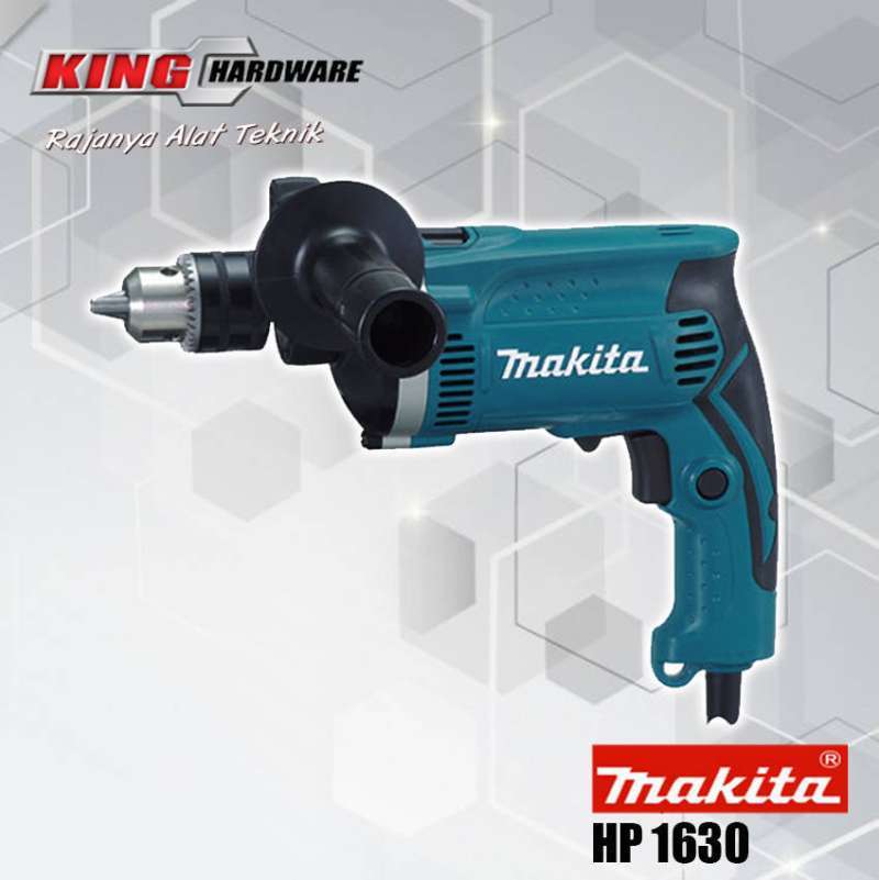 Jual Mesin Bor Tangan Beton Tembok Kayu Besi 13mm Makita HP1630 - Biru di Seller King Hardware ...