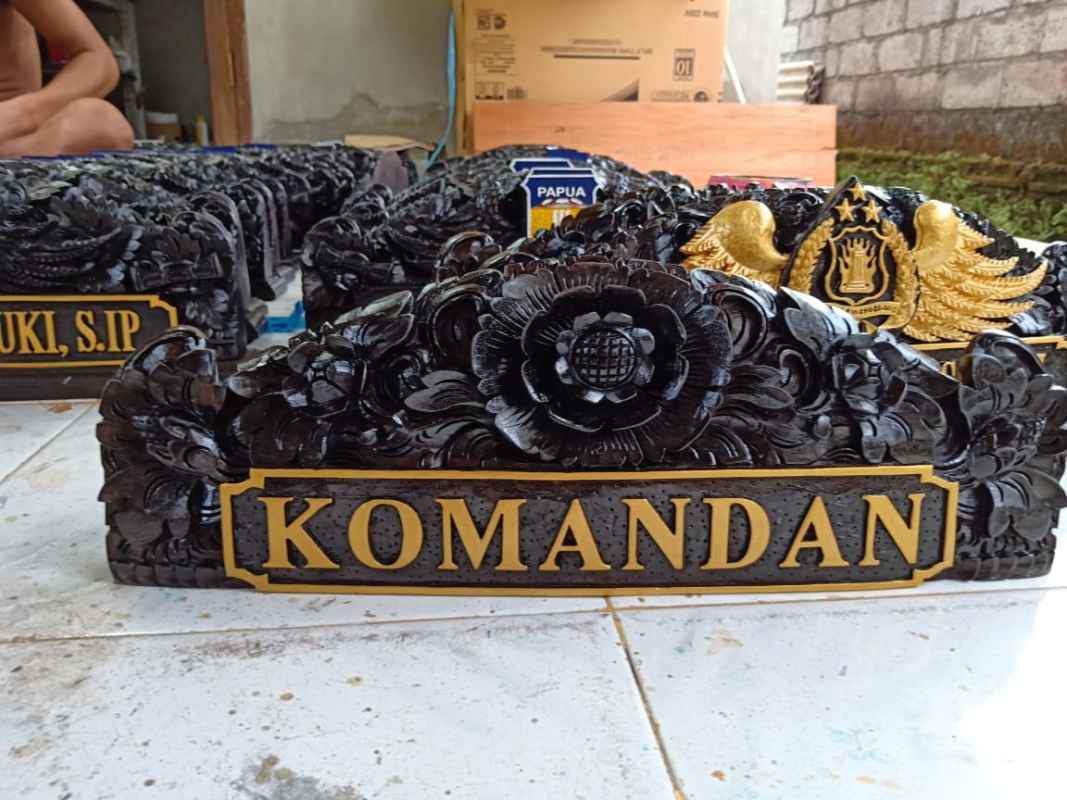Promo Papan nama meja ukiran kayu khas bali nameplate handmade di ...