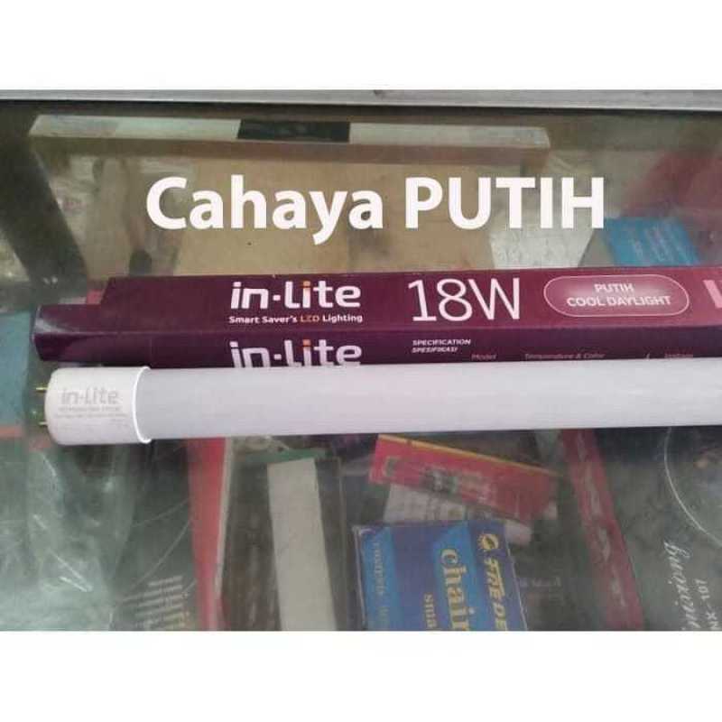 Jual Lampu TL LED/Neon LED T8 18w 120cm IN-LITE (kaca) tube in lite inlite - Putih di Seller ...