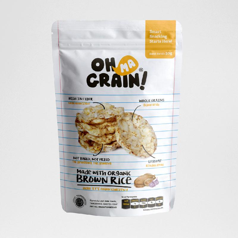 Jual Oh Ma Grain! Organic Rice Crackers Onion Chicken Snack [50 G] Di ...