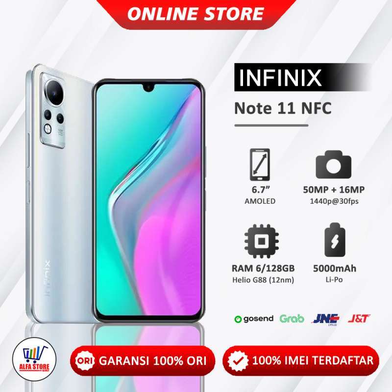 Jual INFINIX NOTE 11 NFC RAM 6/128GB GARANSI RESMI - WHITE di Seller ...