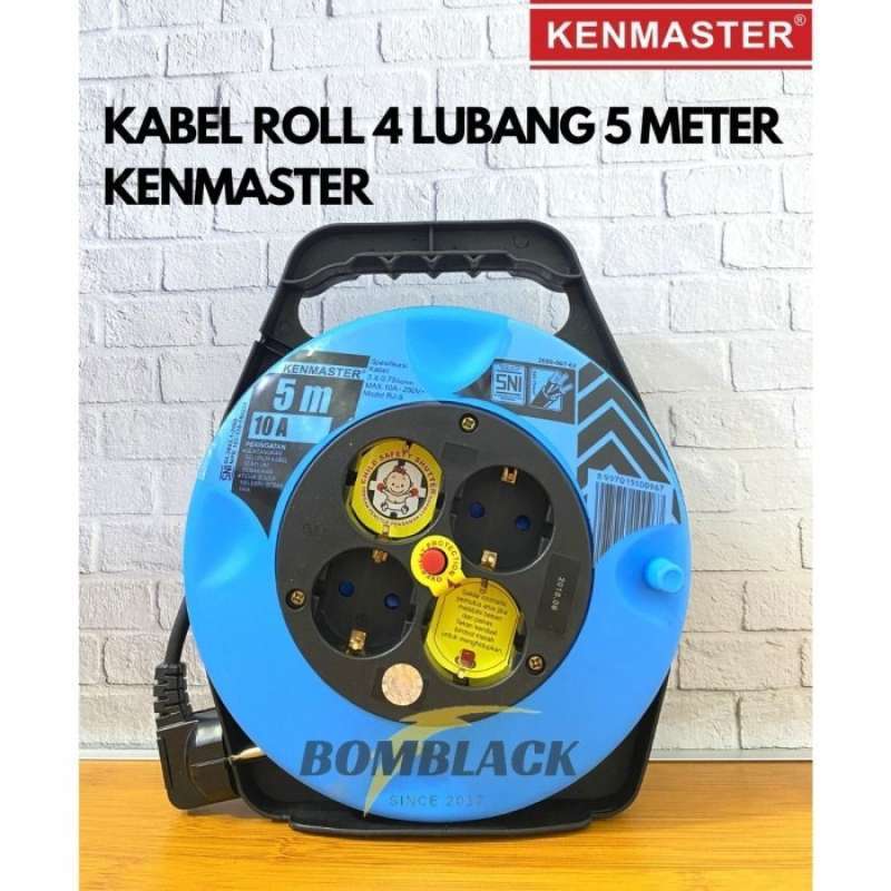 Jual Kenmaster Kabel Rol 4 Lubang 5 Meter 5m Colokan Listrik Roll ...