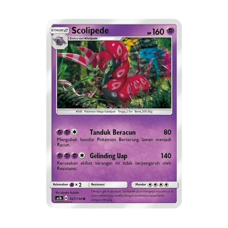 Jual Pokemon Indonesia Trading Card Scolipede AS1b 027-150 U di Seller ...