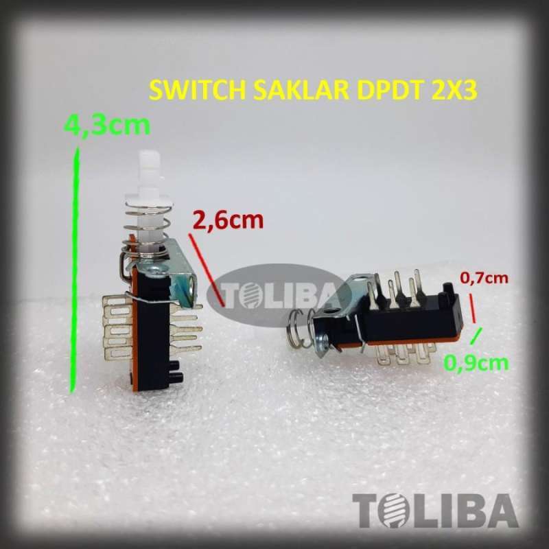 Jual Switch Saklar Dpdt 2x3 Saklar 6 Pin Saklar Teken Tombol Push On ...