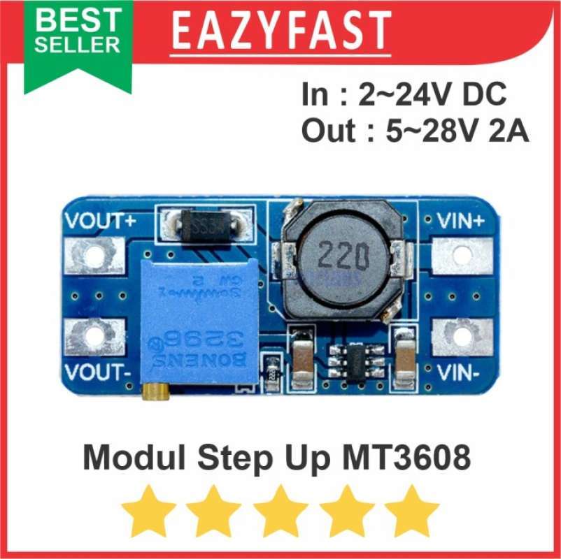 Jual MT3608 Step Up 2A Boost Regulator DC Mini XL6009 Power Booster Supply di Seller Eazyfast ...