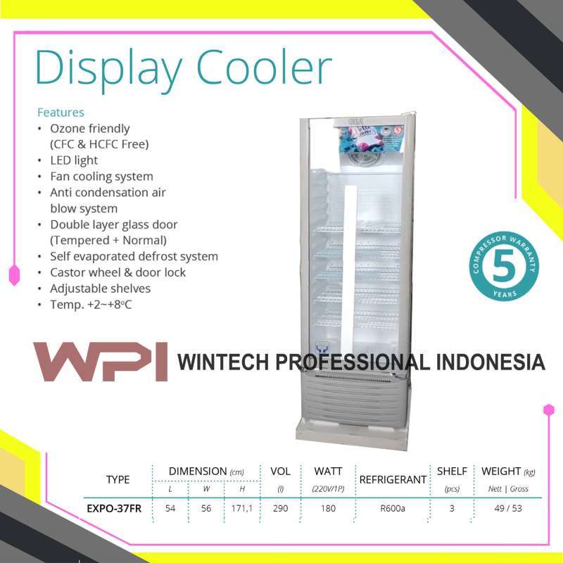 Promo GEA EXPO-37FR EXPO 37FR EXPO 37 FR 1 Satu Pintu Showcase - Display Cooler - Lemari Kaca ...