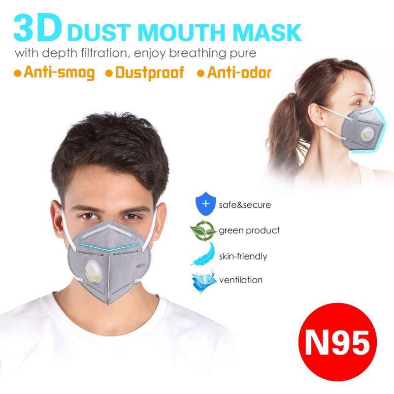 Jual ASLI Masker N95 WHITE plus RESPIRATOR Cegah Virus Anti Polusi Debu ...