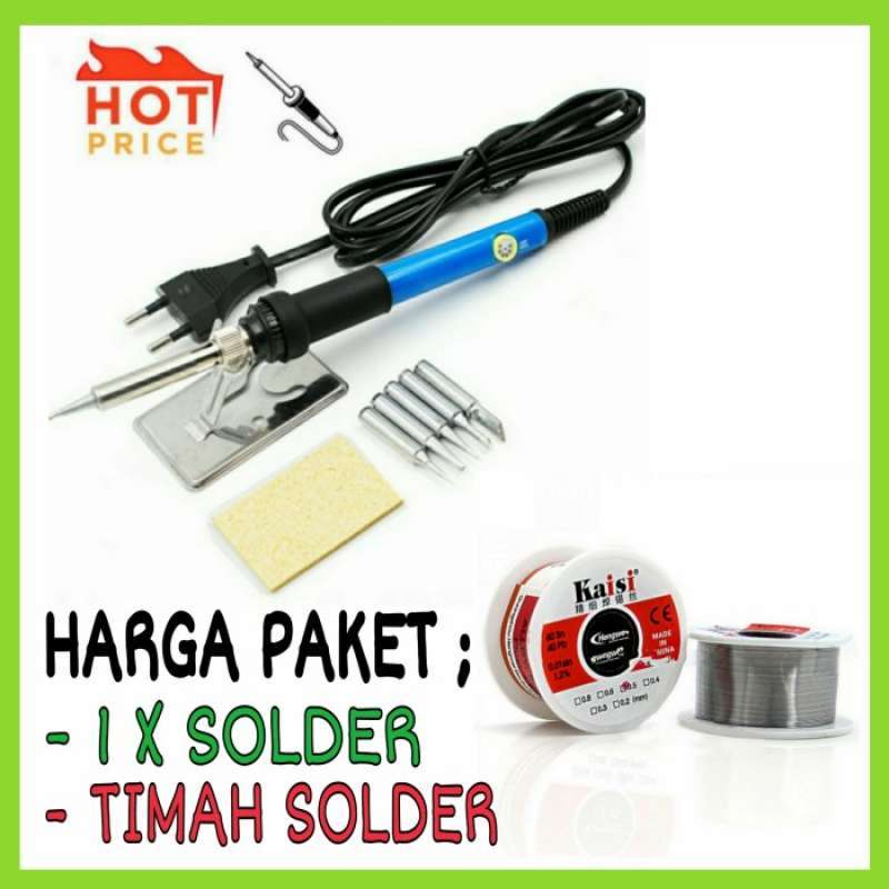 Jual Paket Taffware Solder 60 Watt Dan Timah Kawat Solder Awet Cepat ...