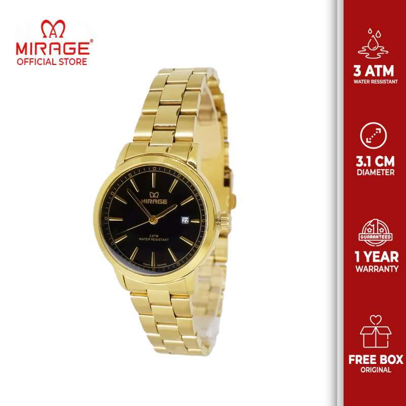 Jual Jam Tangan Analog Wanita Cantik Mewah Gold Elegant Tanggal Aktif ...