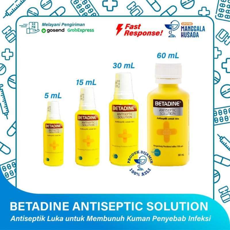 Jual BETADINE ANTISEPTIC SOLUTION 5 ML / 15 ML / 30 ML / 60 ML di ...