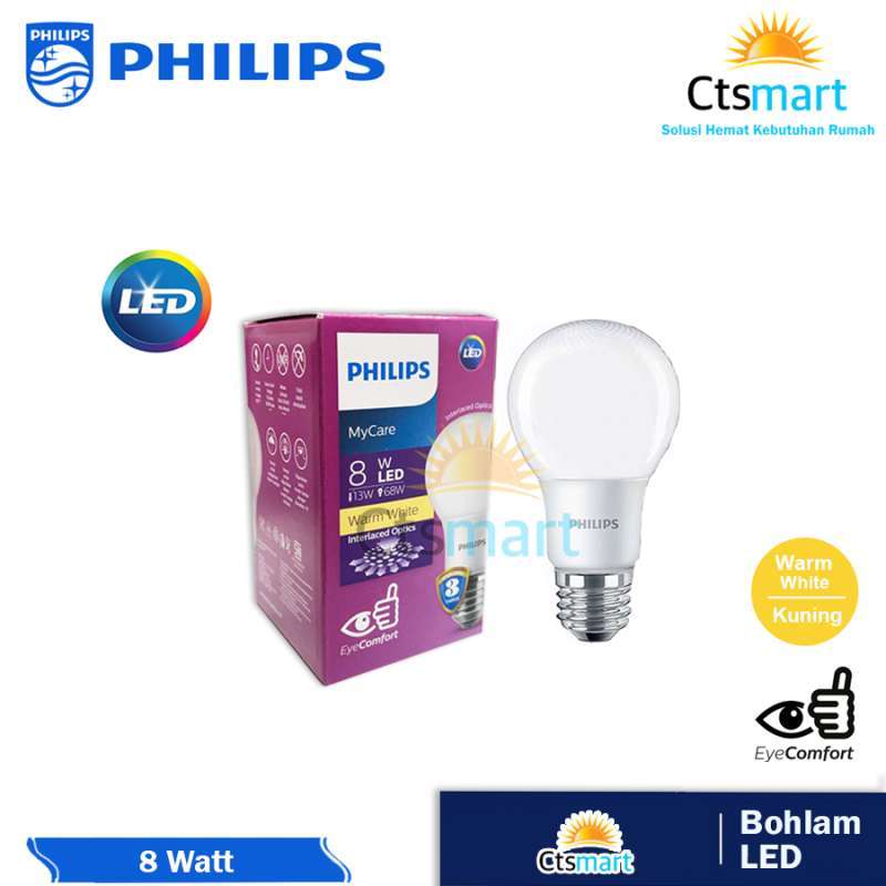 Jual Lampu Bohlam LED Philips 8 Watt Kuning/Warm White (8W 8 W 8Watt) di Seller CtsMart ...