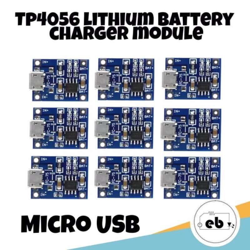 Jual Tp4056 Micro Usb Lithium Battery Charger Module 5v Modul Cas ...