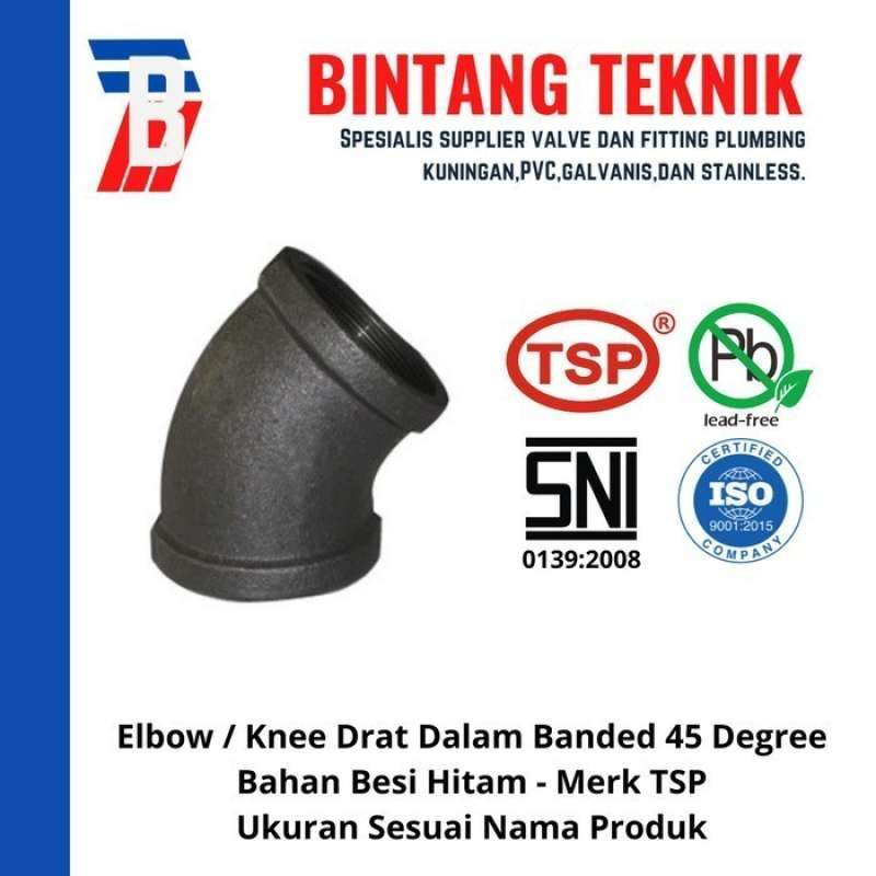 Jual Elbow / Knee 1 Inch Besi Hitam Tsp 45 Derajat Di Seller Toko ...
