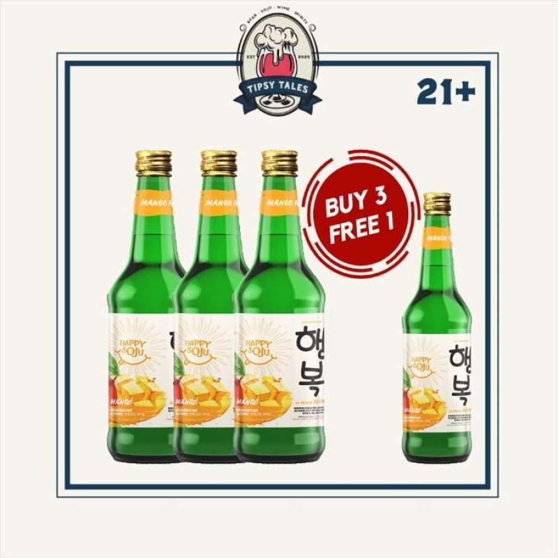 Jual 4 Botol Happy Soju Mango 360 ml (Buy 3 Get 1 Free) di Seller ...