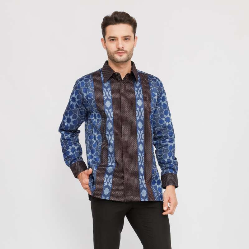 Promo Baju Batik BHS Signature Biru Hitam 02 Diskon 54% di Seller ...