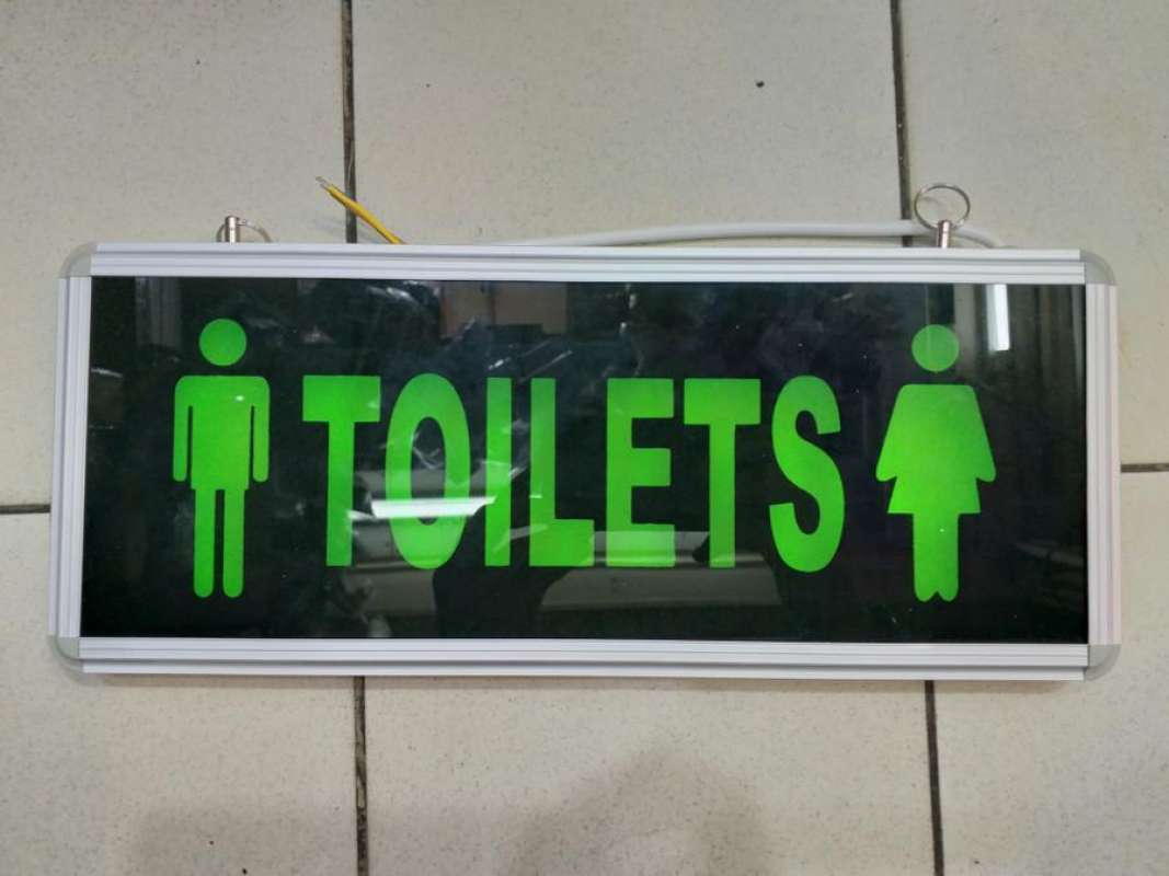 Jual Lampu exit led kaca 2 sisi Toilet / exit sign led mirror Toilet di ...