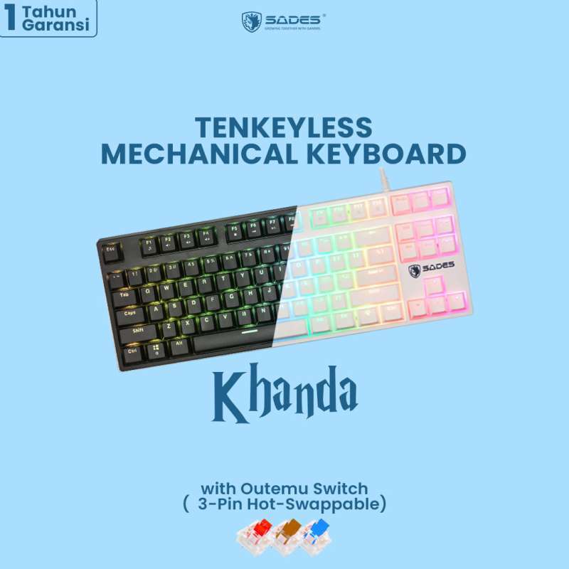 Jual Keyboard Gaming Mechanical TKL Sades Khanda / Removable Switch di ...