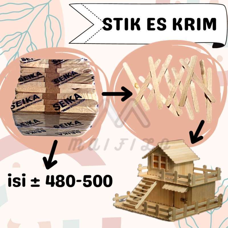 Jual Stik Es Krim Kayu Stick Ice Cream Kayu merk seika di Seller ...