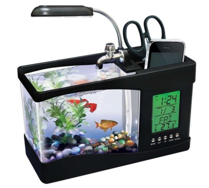 Jual AQUARIUM MEJA AKUARIUM DESKTOP AQUARIUM MINI FISH TANK RUNNING ...