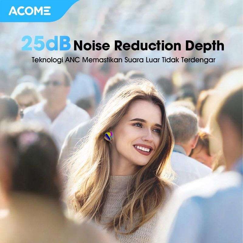 Jual Acome Anc Tws Headset Earphone Bluetooth 5.2 Enc Call Noise ...