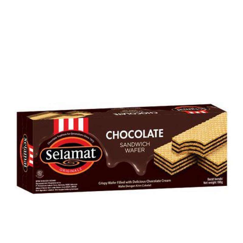 Jual Wafer Selamat Chocolate Sandwich Wafer 198 Gram Rasa Coklat Di ...