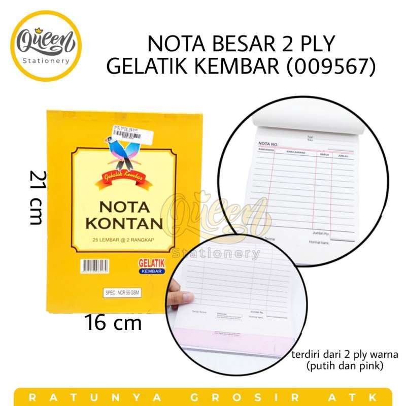 Jual 1 PCS NOTA BESAR 2 PLY GELATIK KEMBAR / NOTA KONTAN / TANDA TERIMA ...
