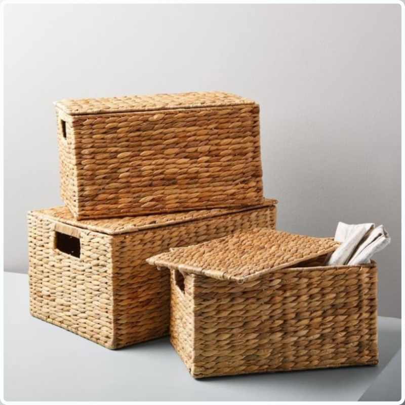 Jual Kotak Penyimpanan/storage/ Box Rangka Besi Tutup Anyaman Eceng ...