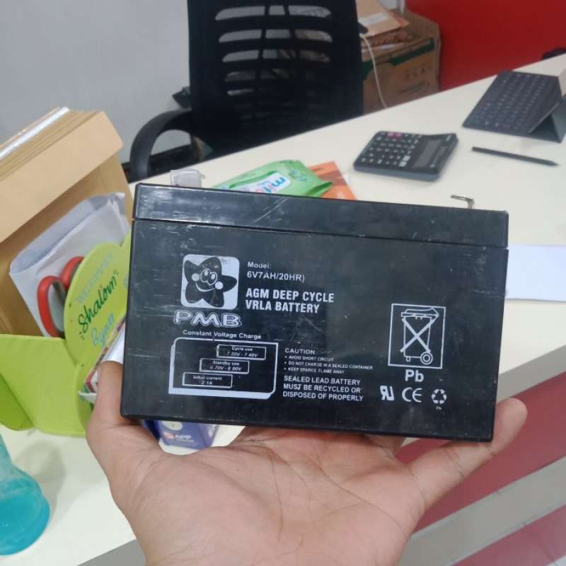 Jual Baterai Aki Pmb Original 6v7ah/20hr Battery Aki Casan Mobilan ...