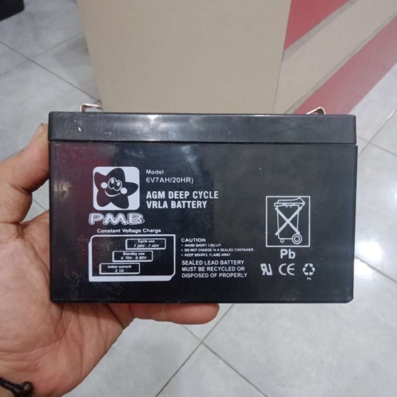 Jual Baterai Aki Pmb Original 6v7ah/20hr Battery Aki Casan Mobilan ...