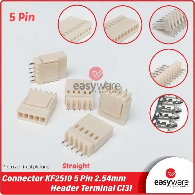 Jual 1 Set Connector Molex KF2510 5P 5 Pin 5Pin 2.54mm Header Terminal CI31 - Set Straight di ...
