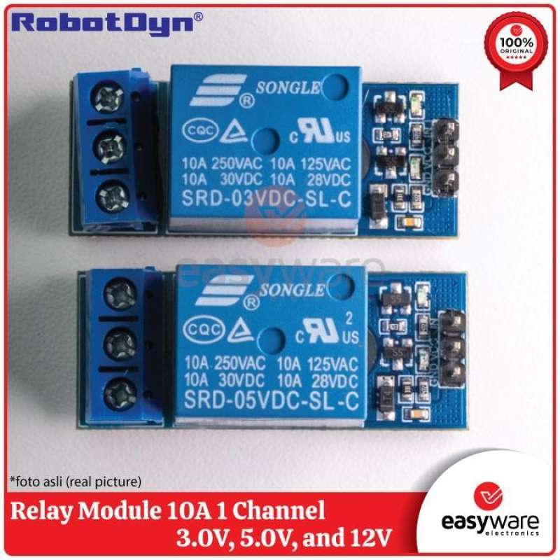 Jual RobotDyn Relay module 1 Channel 10A 3V 5V 12V Relay Songle - 3V di ...