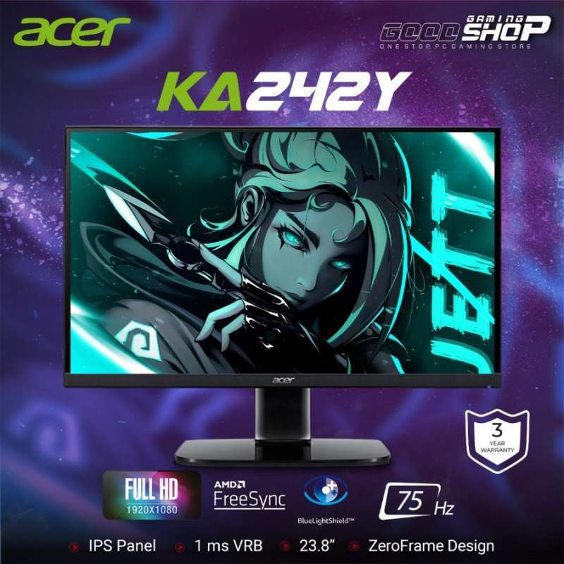 Jual ACER KA242Y 24'' IPS 75Hz AMD FreeSync - Gaming Monitor di Seller ...